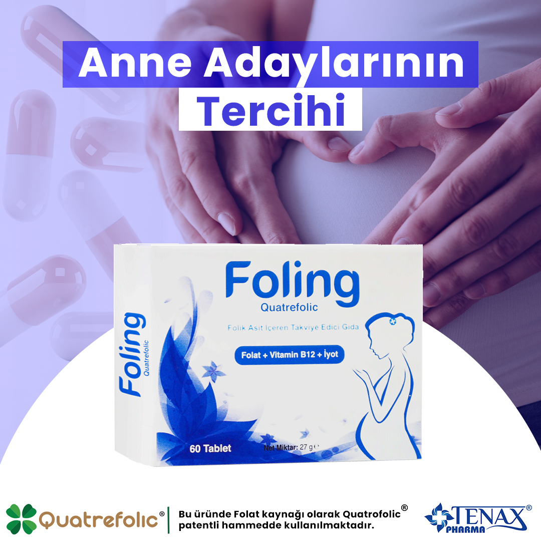 Foling Quatrefolic 60 Tablet (Folik Asit, B12 Vitamini, İyot) – HBA ...